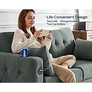 LINSY HOME Pull Out Sofa Bed, 2-in-1 Convertible Sleeper Couch with Memory Foam Mattress, Two Seat Loveseat Sleeper Sofa Bed for Living Room, Dark Grey, Full Size