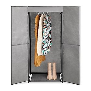 Whitmor Wardrobe - Portable Closet with Doors - Grey