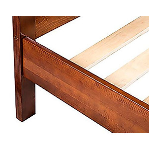 Merax Wood Platform Bed Frame with Storage and Headboard, Wooden Bed Frame, Twin (Walnut)