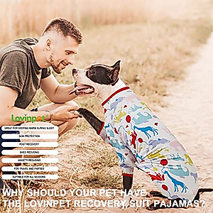 LovinPet Giant Large Dog Pajamas, Large Dog Surgical Recovery Shirt, Lightweight Pullover Dog Pajamas, Large Breed Dog Jammies, Pet PJ's/XXL