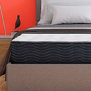 Swiss Ortho Sleep, 10" Inch Memory Foam and Innerspring Hybrid Medium-Firm Plush Mattress/Bed-in-a-Box/Pressure Relieving Bliss, King, White