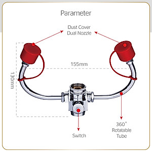 Eye Wash Station, Emergency Eyewash Stations Faucet Mounted for Sink Attachment -Eye Flush Unit Eye Wash Solution for First Aid for Lab Factory Industry Site, Office and Home, Equipped with 4 Adapters