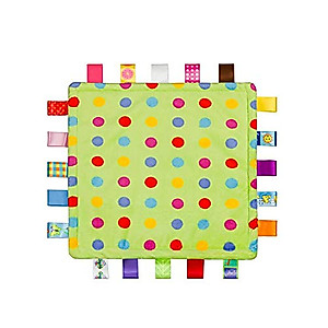G-Tree Tag Blanket Baby Infant Comfort Plush Security Blanket Cute Soft Kids, Newborn Gift Birthday Present(Green Dot)