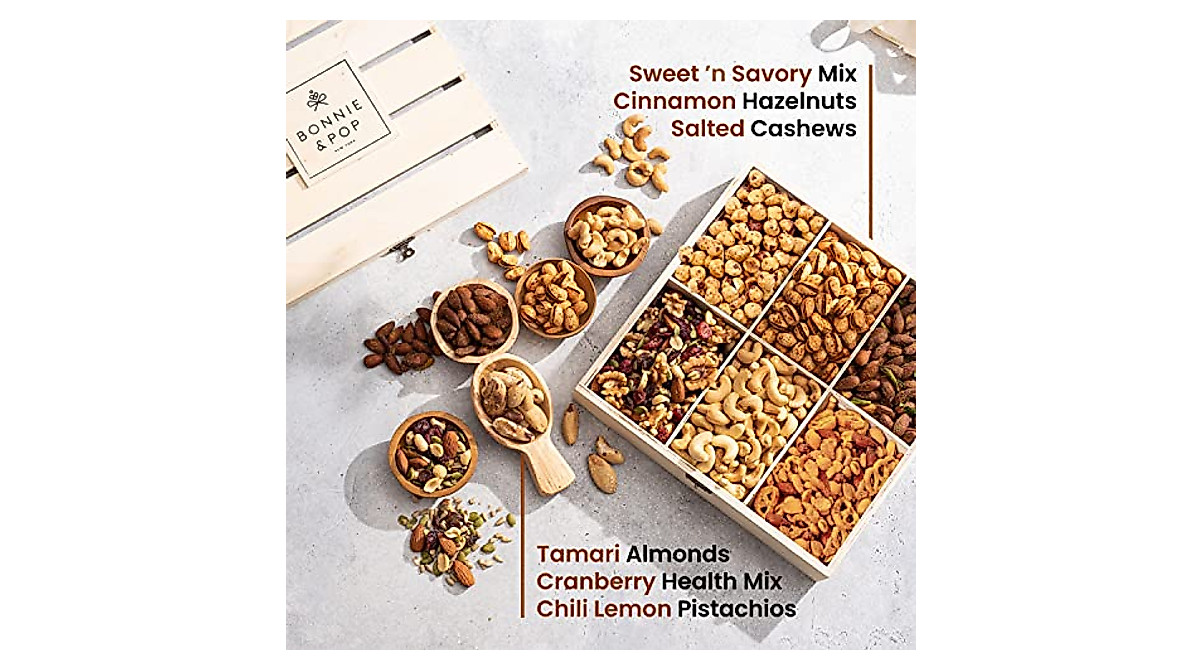 Gourmet Nut Gift Basket | Healthy & Reusable Crate Gift