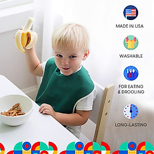 Toppy Toddler Waterproof Baby Bibs in Bulk with Snaps. Big Size. Wholesale 25-pack