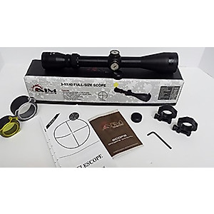 AIM SPORTS 3-9X40 P4 Sniper Scope with Flip-Up Lens and Rings