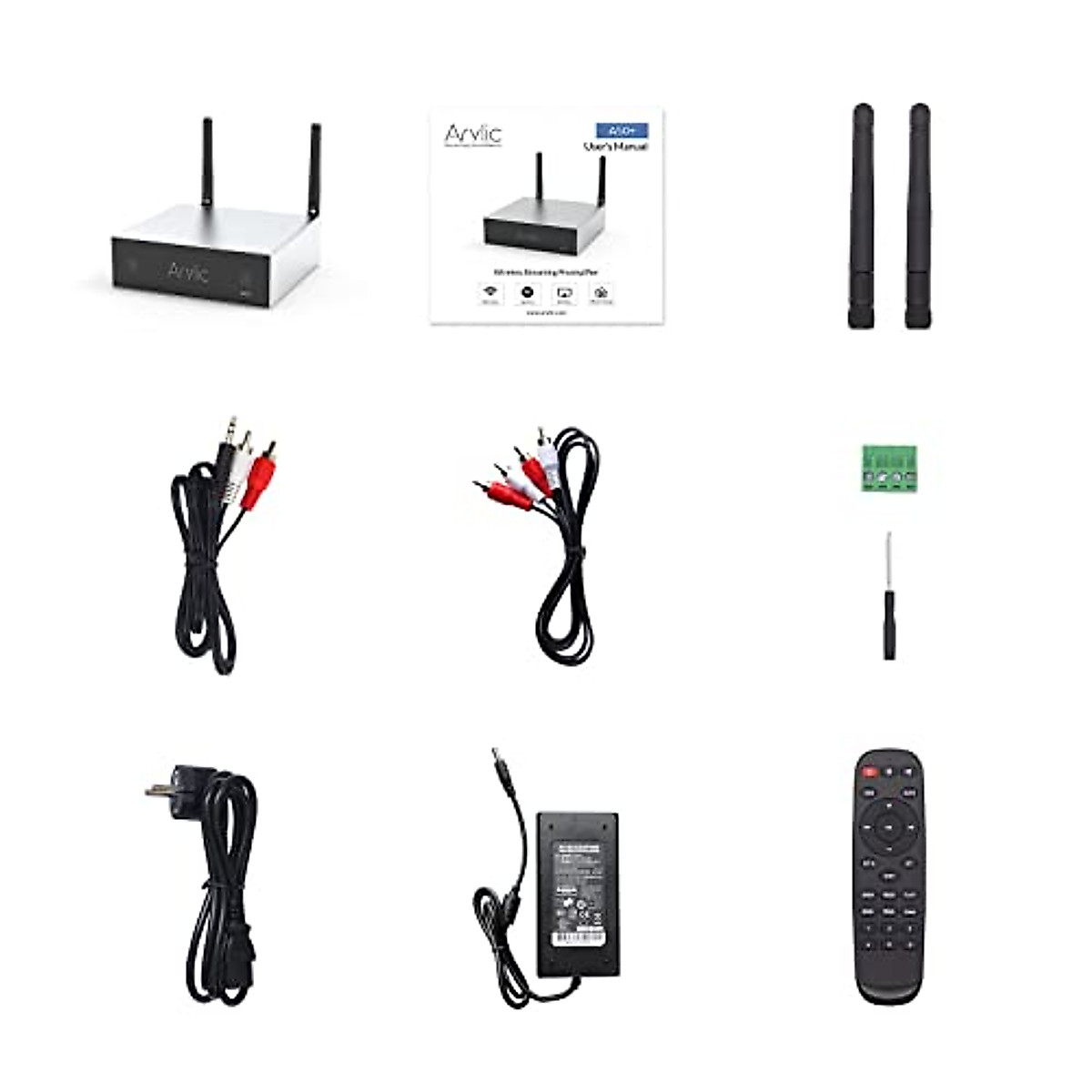 Arylic A50+ WiFi & Bluetooth Home Amplifier,TPA3116 with 50+50W 24V DC/2.0 Stereo Channel,Airplay 1 DLNA,Multiroom/multizone Sync, HiFi Audio Streaming Integrated for Speakers