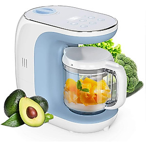 Baby Food Processor Maker Steamer and Blender, Multi-Functional Food Steamer Puree Grinder Machine, Auto Cooking & Shut-Off, Touch Control Panel, Defrost & Steaming Baby Food Mills