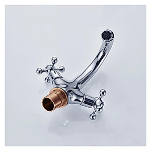 Antique Brass Bidet Shower Tray Faucet Double Cross Handle Hot and Cold Mixing Faucet Spout Kitchen Bathroom Toilet Faucet (Color : 03)