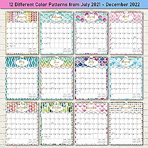 Calendar 2021-2022 - 18 Monthly Wall Calendar, 11'' x 8.5'', Jul. 2021 - Dec. 2022, Twin-Wire Binding, Ruled Blocks with Julian Dates, Vertical, Perfect for Planning and Organizing Home and Office