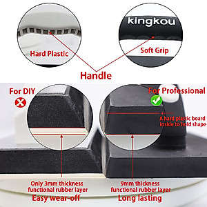EMILYPRO Kingkou Urethane Rubber Grout Float 4In x 10-1/2In with Soft Grip Handle for Flexible Stone - 1pcs