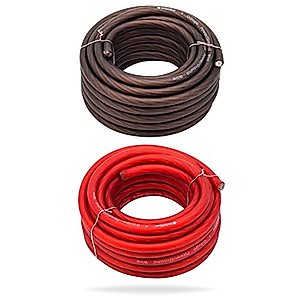 InstallGear 4 Gauge Wire (50ft) Copper Clad Aluminum CAA - Primary Automotive Wire, Car Amplifier Power & Ground Cable, Battery Cable, Car Audio Speaker Stereo, RV Trailer Wiring Welding Cable 4ga