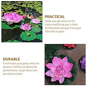 DOITOOL Lily Pads for Ponds Artificial Floating Foam Lotus Leaves, 2PCS Realistic Lily Pads Leaves 23.6 Inch Large Artificial Water Lily Pads Ornaments for Pond Pool Aquarium Water Decoration