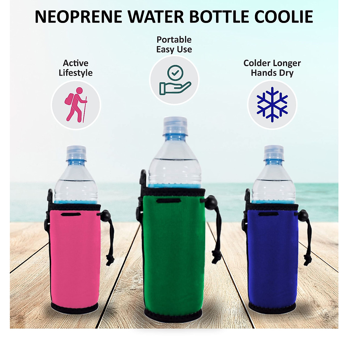 Blank Neoprene Water Bottle Coolie (4 Pack, Purple)