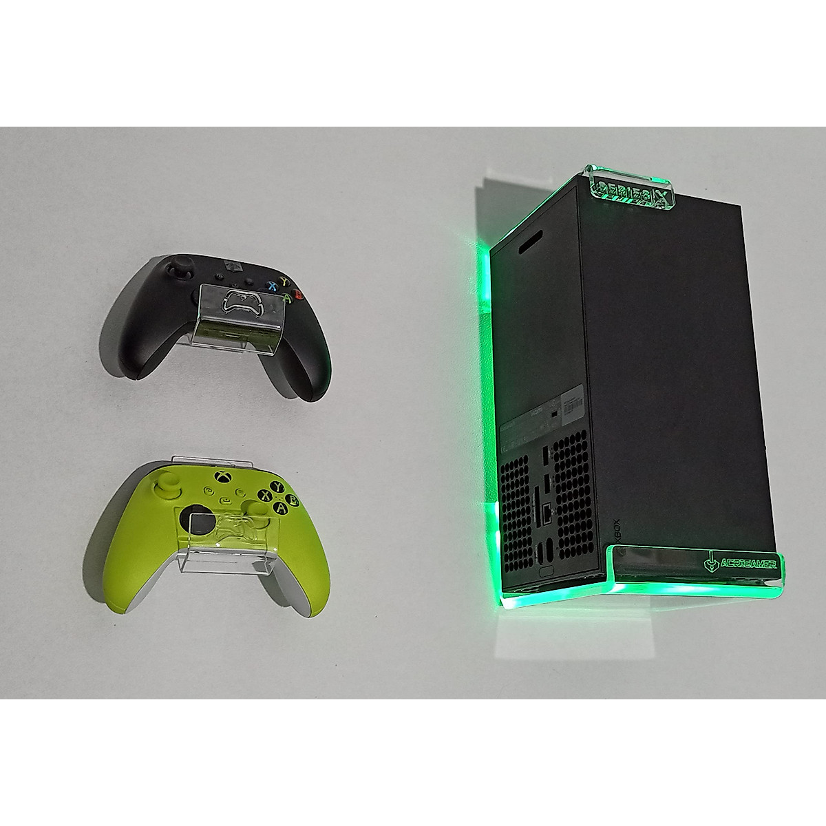 Wall Mount for Xbox SERIES S with Multicolor LED Lighting KIT + 2 Control Mount