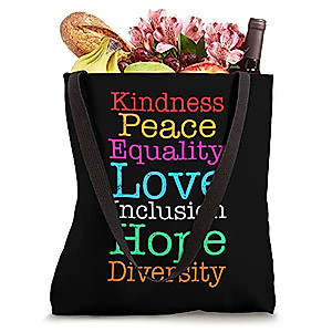 Peace Love Inclusion Equality Diversity Hope Tote Bag