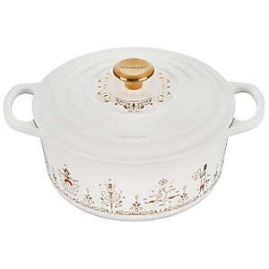 Le Creuset Noël Collection Enameled Cast Iron 12 Days of Christmas Round Dutch Oven, 3.5 qt., White