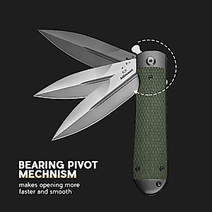 Firebird Knife GANZO Firebird Adimanti Samson-BR Pocket Folding Knife G10 Handle with Clip D2 Steel Blade Hunting Fishing Camping Outdoor EDC Knife (Brown)