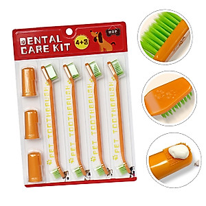 Hohopeti 1 Set Pet Toothbrush Pet Dental Brush Toothbrushes for Dogs Dog Dental Care Kit Cat Toothbrush Cat Finger Toothbrush Cat Teeth Toothbrush Dog Toothbrush Pp Oral Care Clean