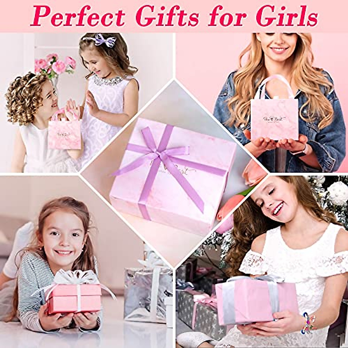 DIY Bracelet Making Kit for Girls, Thrilez 97Pcs Charm Bracelets Kit with Beads, Pendant Charms, Bracelets and Necklace String for Bracelets Craft & Necklace Making, Gift Idea for Teen Girls