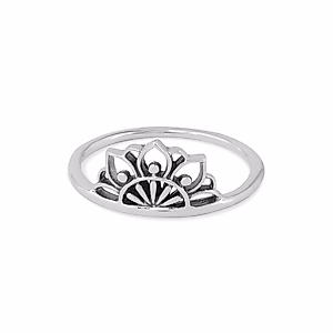 Boma Jewelry Sterling Silver Bohemian Lotus Ring, Size 8