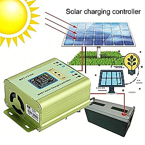 Solar Charge Controller,Delaman 30A Solar Panel Regulator Charger Controller,24V/36V Aluminum Alloy LCD Display for Lithium Battery