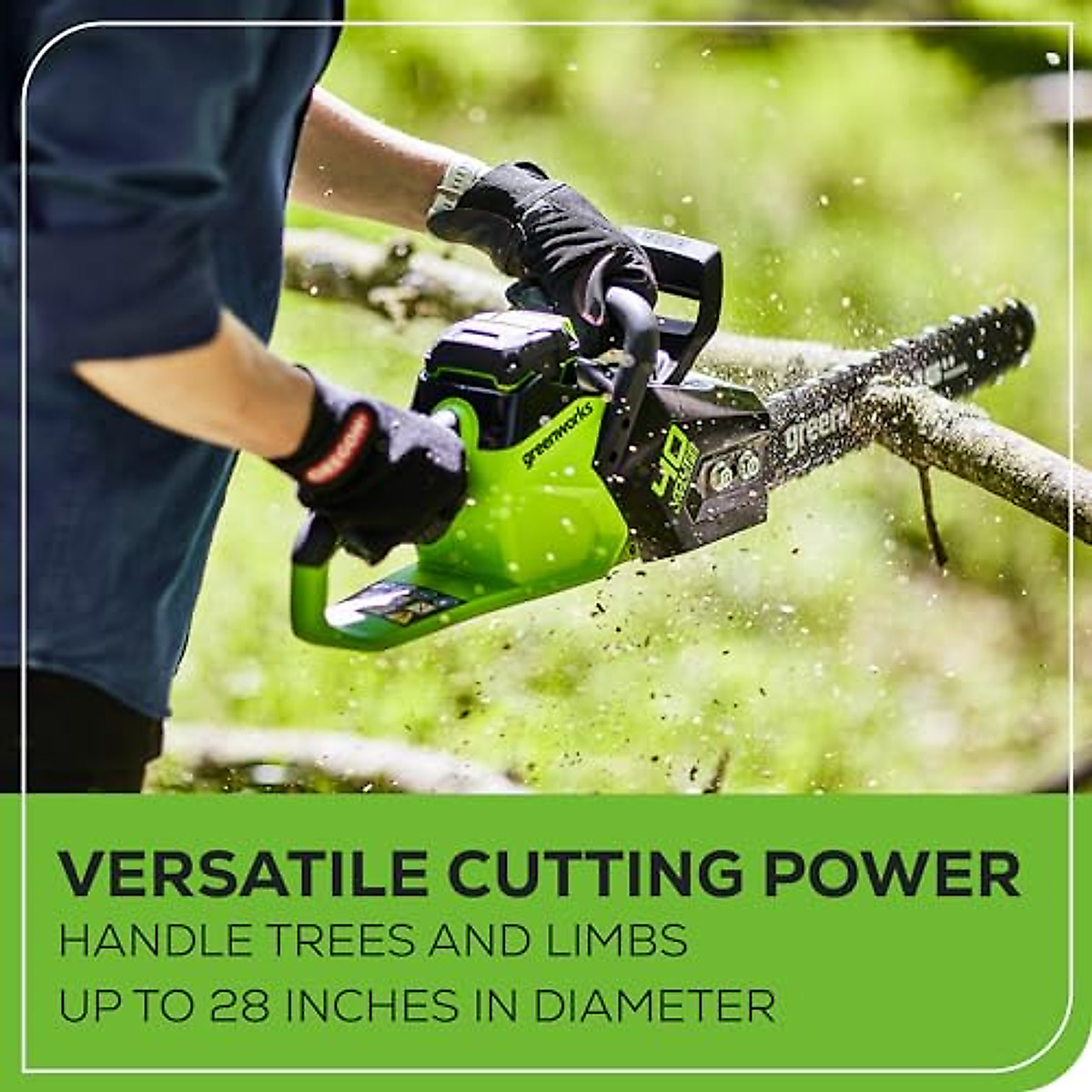 Greenworks 40V 16" Brushless Cordless Chainsaw (Gen 2) (Great For Tree Felling, Limbing, Pruning, and Firewood / 75+ Compatible Tools), 4.0Ah Battery and Charger Included