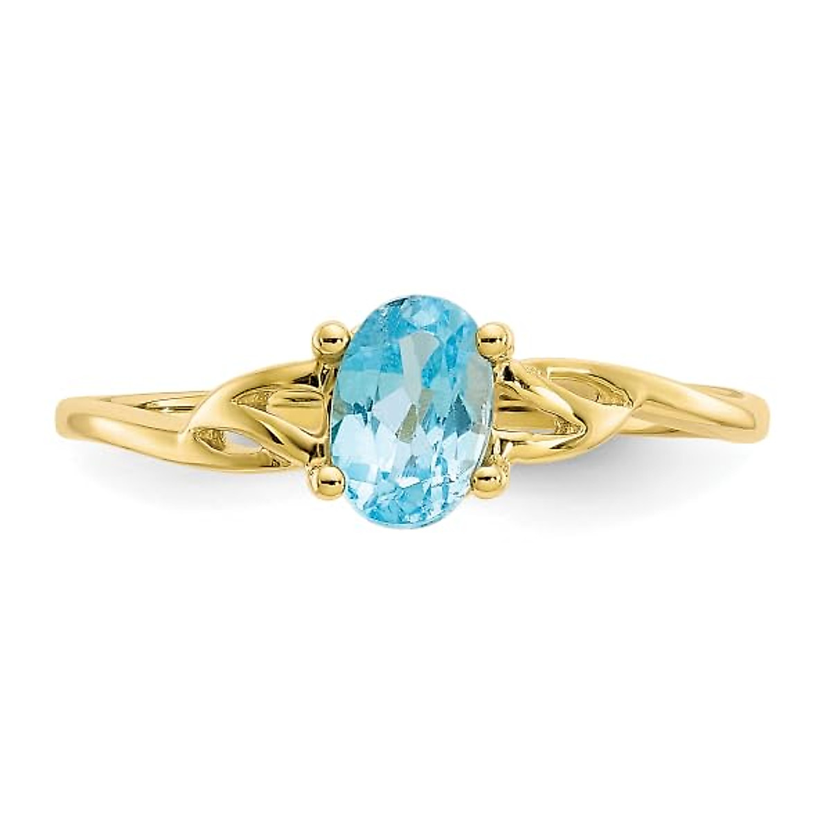 IceCarats 10K Yellow Gold Swiss Blue Topaz Ring Gemstone Band December Birthstone Jewelry Size 7.00