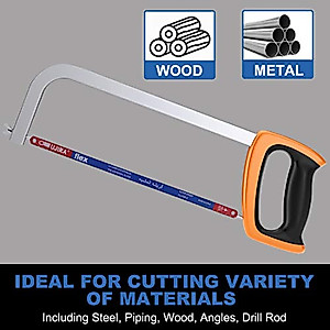 Bdmetals 10 Piece Hacksaw Replacement Blades 12” High Speed Metal Cutting Hacksaw Blades with 24 Teeth Per Inch