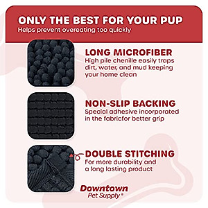 My Doggy Place - Microfiber Door Mat - Soft and Plush Pet Mat for Every Room of The House - Dirt and Water Absorbent Mat - Washer & Dryer Safe Non-Slip Mat - Charcoal - M - 31 x 20 in
