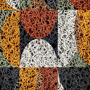 Fantasy Staring Mid Century Modern Outdoor Indoor Entrance Doormat Retro Orange Yellow Green Abstract Geometry Front Welcome Door Mats Inside Outside Rugs, Waterproof Non Slip and Durable 24" x 35"