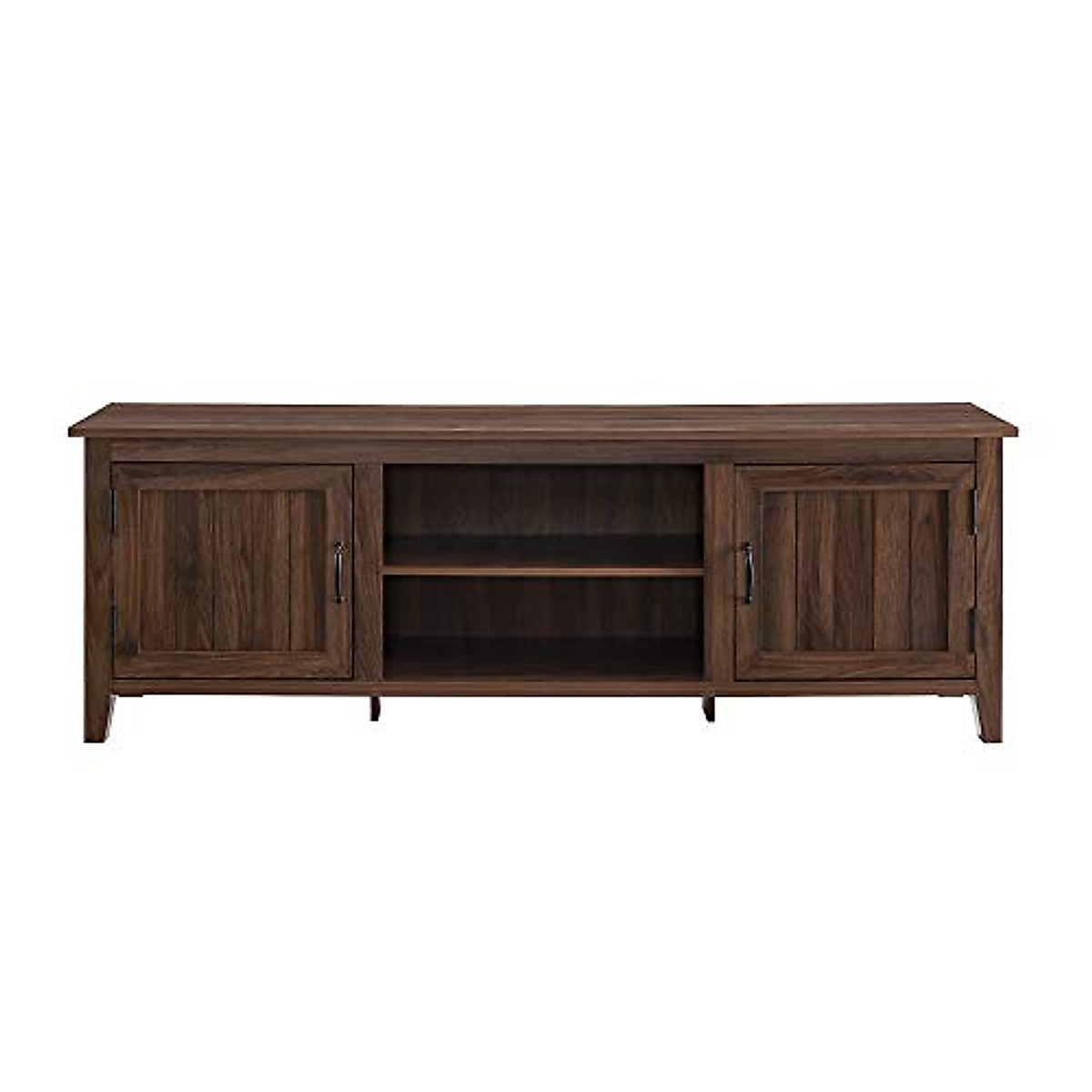 Walker Edison Ashbury Coastal Style Grooved Door TV Stand for TVs up to 80 Inches, 70 Inch, Dark Walnut