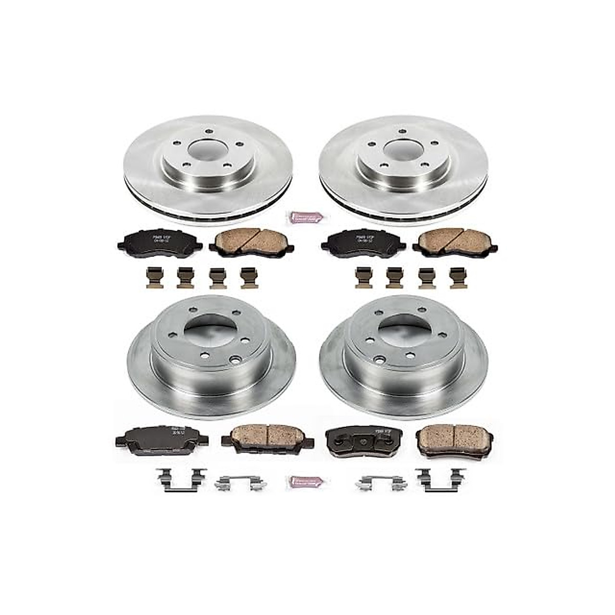 POWERSTOP KOE2840 Autospecialty Front and Rear Replacement Brake Kit-OE Brake Rotors & Ceramic Brake Pads For Chrysler 200 Sebring Dodge Avenger Caliber Jeep Compass Patriot [Application Specific]