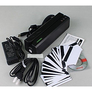 (MSR605 & 206 Magnetic Card Reader & Program Software for Windows 98/Me/XP/Vista/Windows7 & 3-track version can read/write all three tracks data, 300-4000 oe & Support USB Communication) MSR605 Magnet