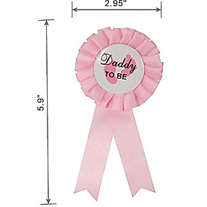 MEANT2TOBE Baby Shower Decoration for Mom to Be and Dad to Be, Premium Metal Pink Tiara + Pink & Gold Sash + Premium Metal Daddy to be Pink & White pin, Maternity for Her and Him