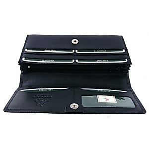 Visconti Heritage -35 Soft Leather Large Ladies Purse Wallet (Black)