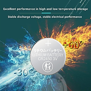 Nightkonic 15 pcs Pack - CR2450 Battery 3v Lithium Button Cell Coin 2450 Batteries
