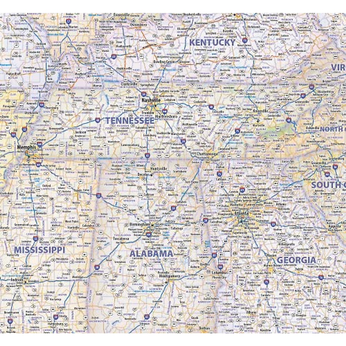 Central US Laminated Wall Map (36” wide by 42” high)