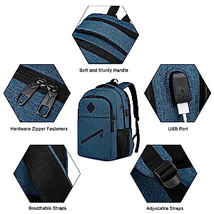 BIKROD Backpack for Boys Men, School Backpack for Teens Girls, Lightweight Casual High School Bookbag, Daily-use Travel Laptop Backpack with USB Charging Port Fits 15.6 Inch Notebook