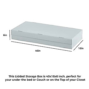Lineco, Under Bed Storage Bins, Large Capacity Box with Lid, Archival Storage Containers for organizing Wedding Dress, Quilts, Gowns, Family Heirlooms, forever Keepsake Garment Box, 40x18x6 Inch
