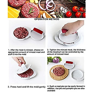 NatldGs Hamburger Press Patty Maker Burger Press Mold Perfectly Sized 5” Burger Mold Rings Easy Release Round Hamburger Patty Press for Grill Accessories Set (1 Piece) White