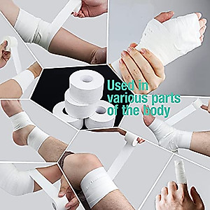 (3 Pack) White Athletic Sports Tape, Very Strong Easy Tear No Sticky Residue Tape for Athlete & Sport Trainers & First Aid Injury Wrap,Suitable for Bats,Tennis,Gymnastics & Boxing（1.5in X 35ft）