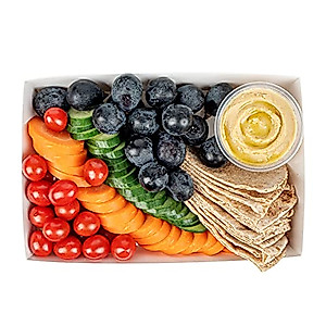 Restaurantware Matsuri Vision 9 x 6 x 1.5 Inch Large Sushi Trays 100 Greaseproof Sushi Packaging Boxes - Lids Sold Separately Disposable White Paper Sushi Containers For Entrees Or Desserts