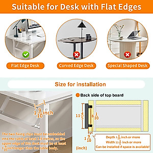 LUKETURE Desk Side Storage, Under Desk Storage, Steel Hanging Desk Organizer, Laptop Holder, with Pen Holder, Desk Storage Holder for Office and Home (Black 1 Tier)