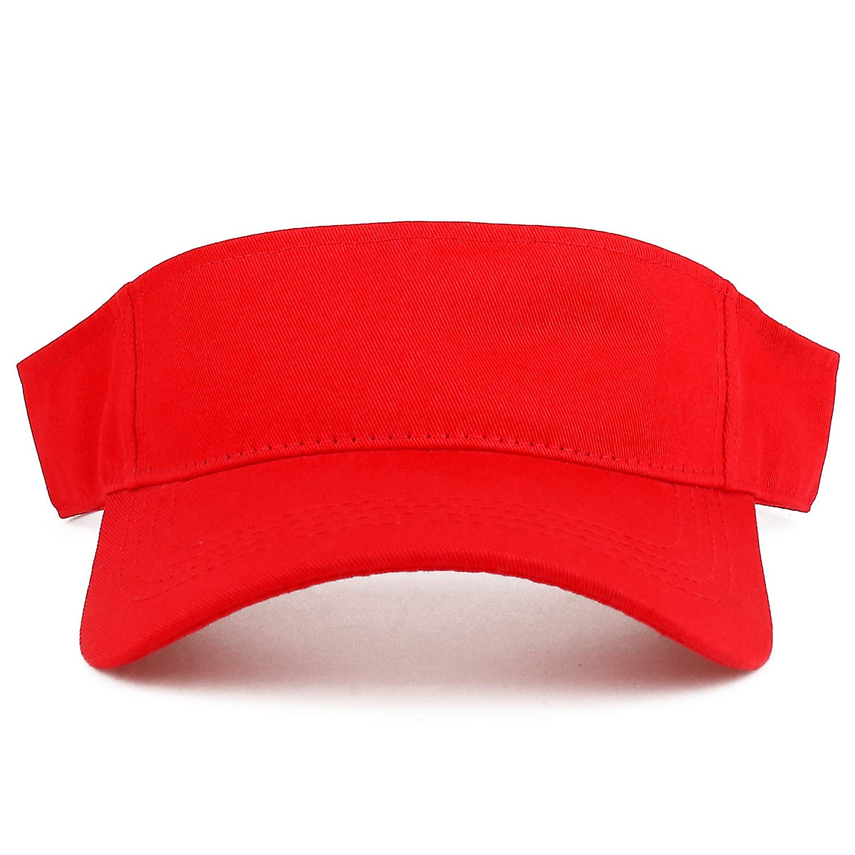 Trendy Apparel Shop XXL Oversize Solid Cotton Adjustable Sun Visor - Red - 2XL