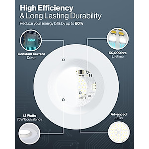 Sunco 96 Pack Retrofit LED Recessed Lighting 6 Inch, 5000K Daylight, Dimmable Can Lights, Baffle Trim, 13W=75W, 1050 LM, Damp Rated - ETL