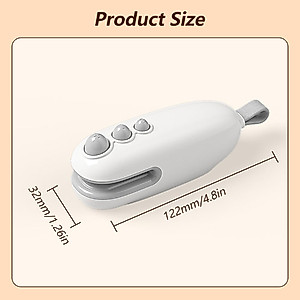 Mini Bag Sealer,Upgrade 2 in 1 USB Rechargeable Food Bag Sealer,Sealing Machine Heat Seal Tool,Portable Handheld Heat Vacuum Sealer for Plastic Bags Snack Bag (A-White)