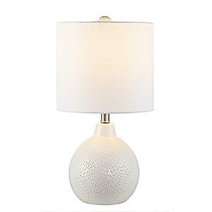 SAFAVIEH Lighting Collection Memphis Modern Contemporary Ivory Ceramic 20-inch Bedroom Living Room Home Office Desk Nightstand Table Lamp (LED Bulb Included)