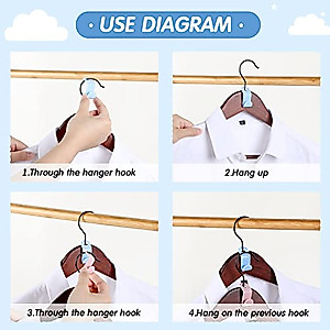 300 Pcs Clothes Hanger Connector Hooks Hanger Extender Clips Heavy Duty Cascading Hangers Plastic Hanger Hooks Space Saver for Closet Space Saving Connection Hooks Coat Outfit Organizer (Fresh Colors)