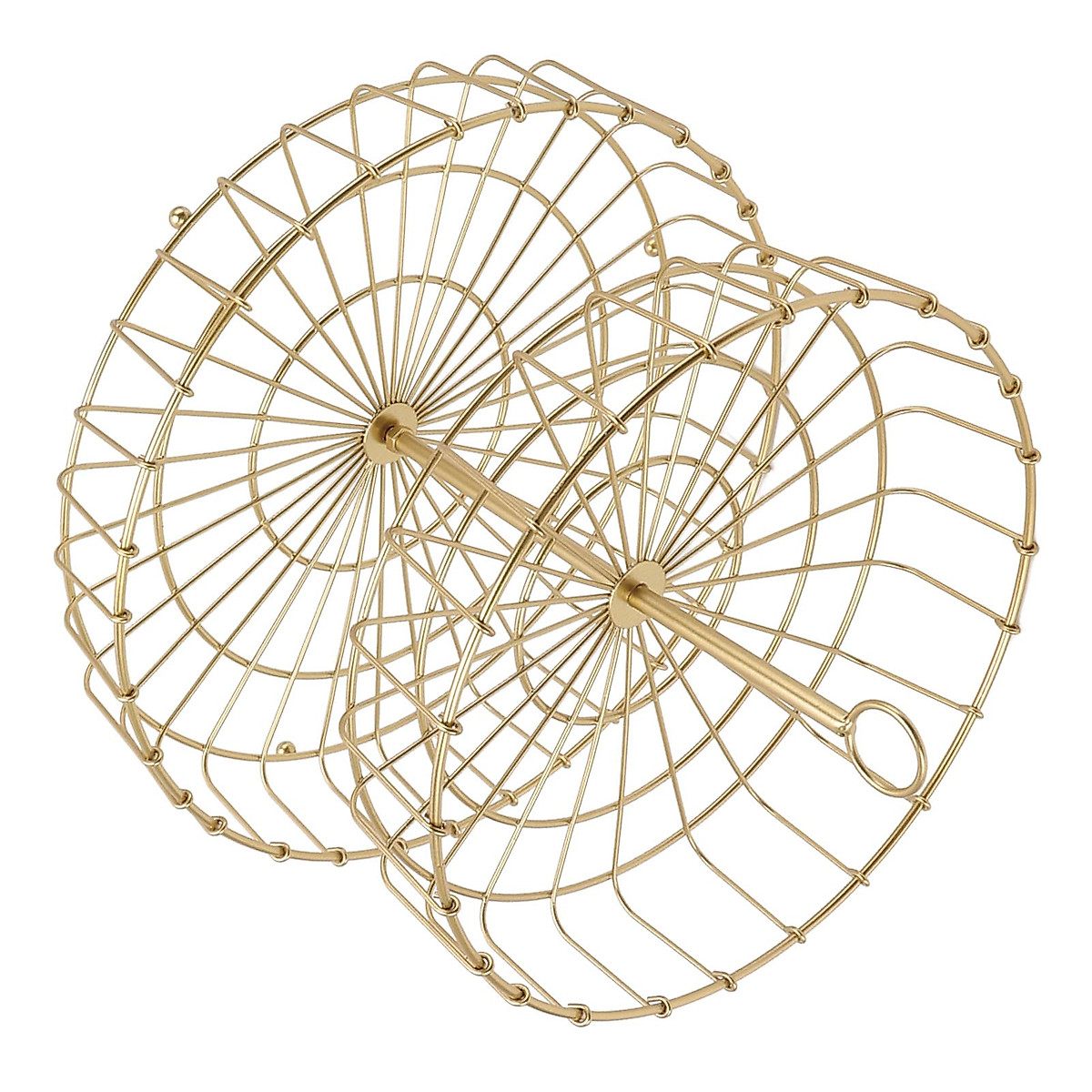 Naroote Fruit Basket Gold Color Nonslip Fruit Basket for Desktop Computer